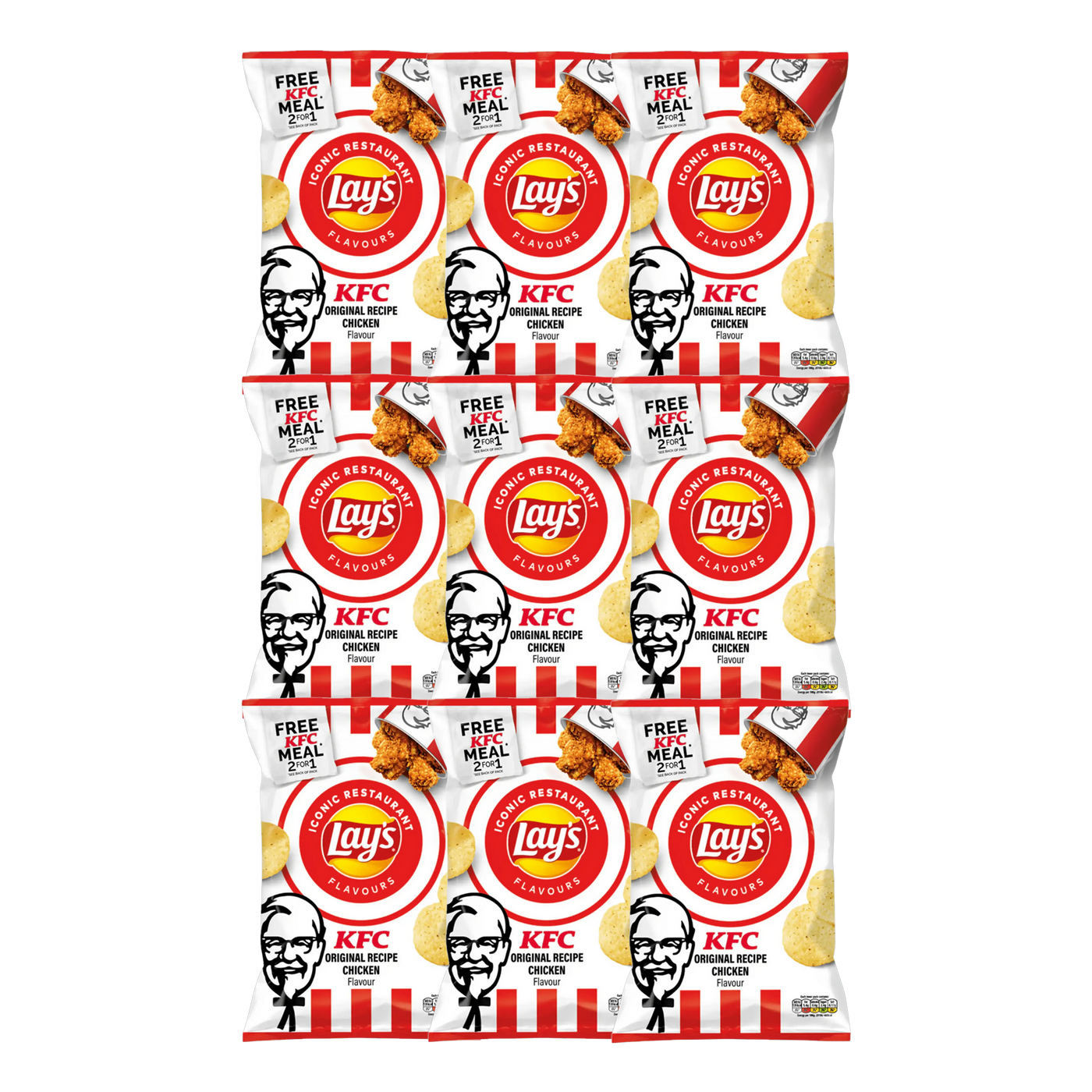 Lays KFC Chicken Crisps 150g x 9 | KFC Flavour Bulk Pack — Buysnacksuk