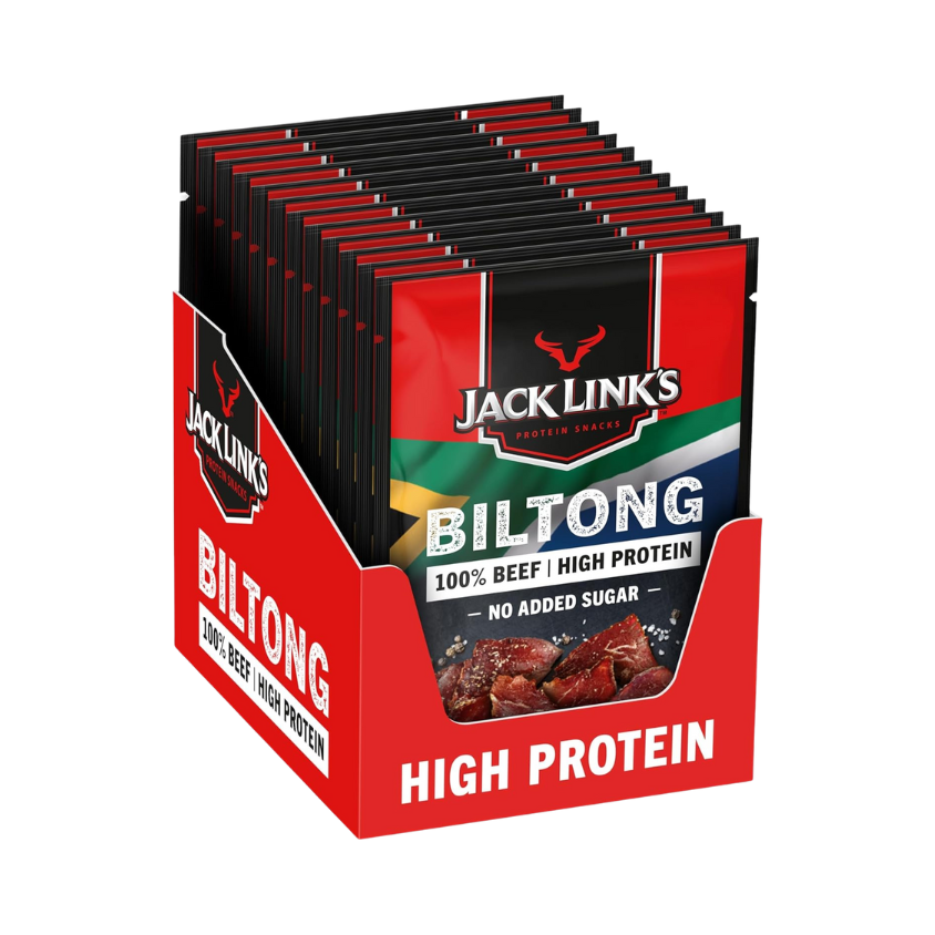 Jack Link's Beef Biltong, Original Flavour - High Protein Snack, 12 x ...