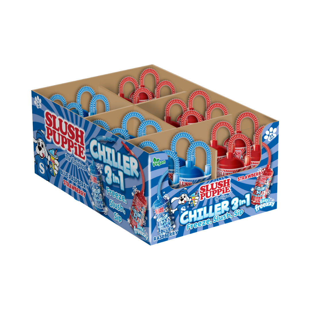 Slush Puppie Chiller 3-in-1 Syrup Pack – 24 Pouches (Blue Raspberry ...