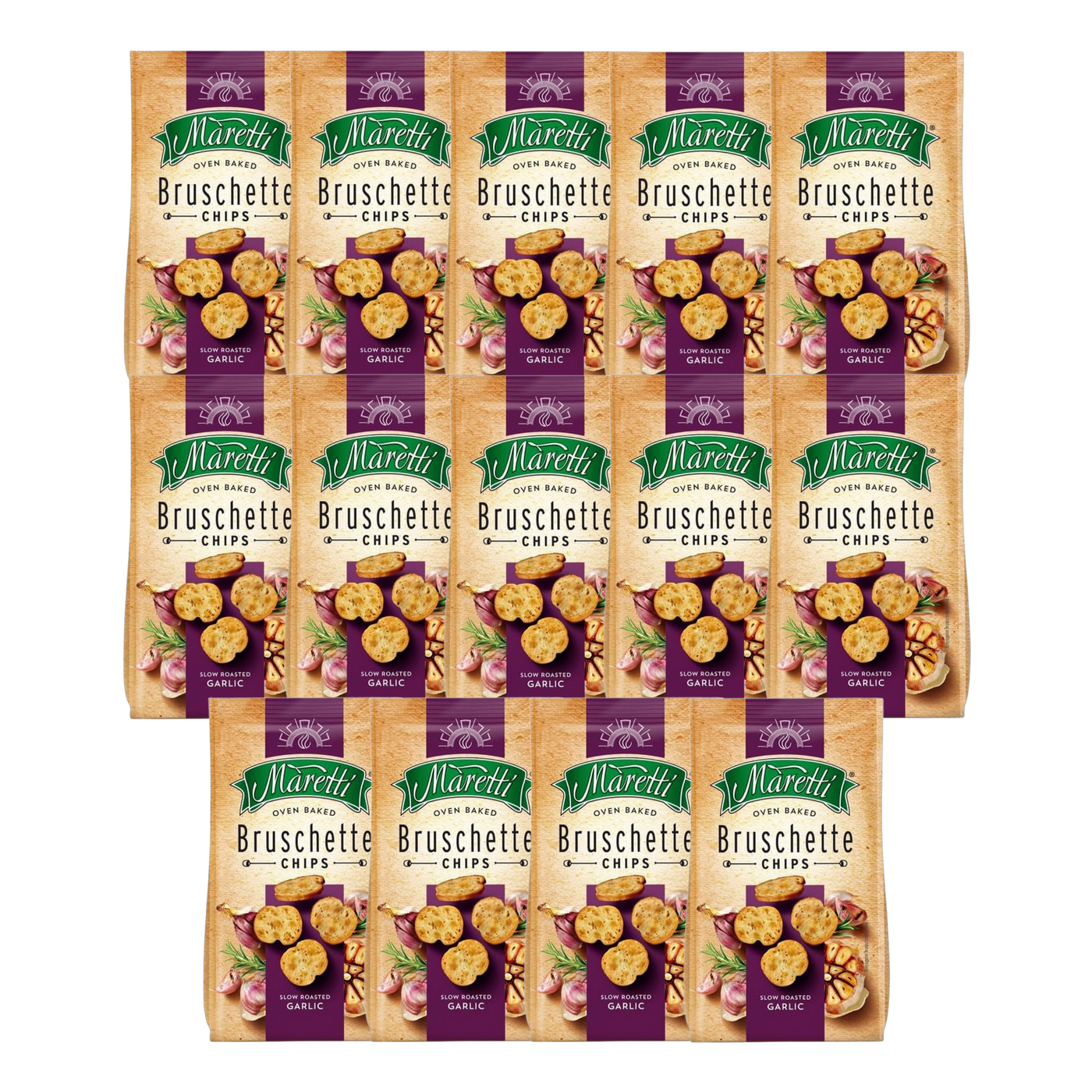 Maretti Roasted Garlic Bruschette Chips 70g x 14 | Oven-Baked Italian ...