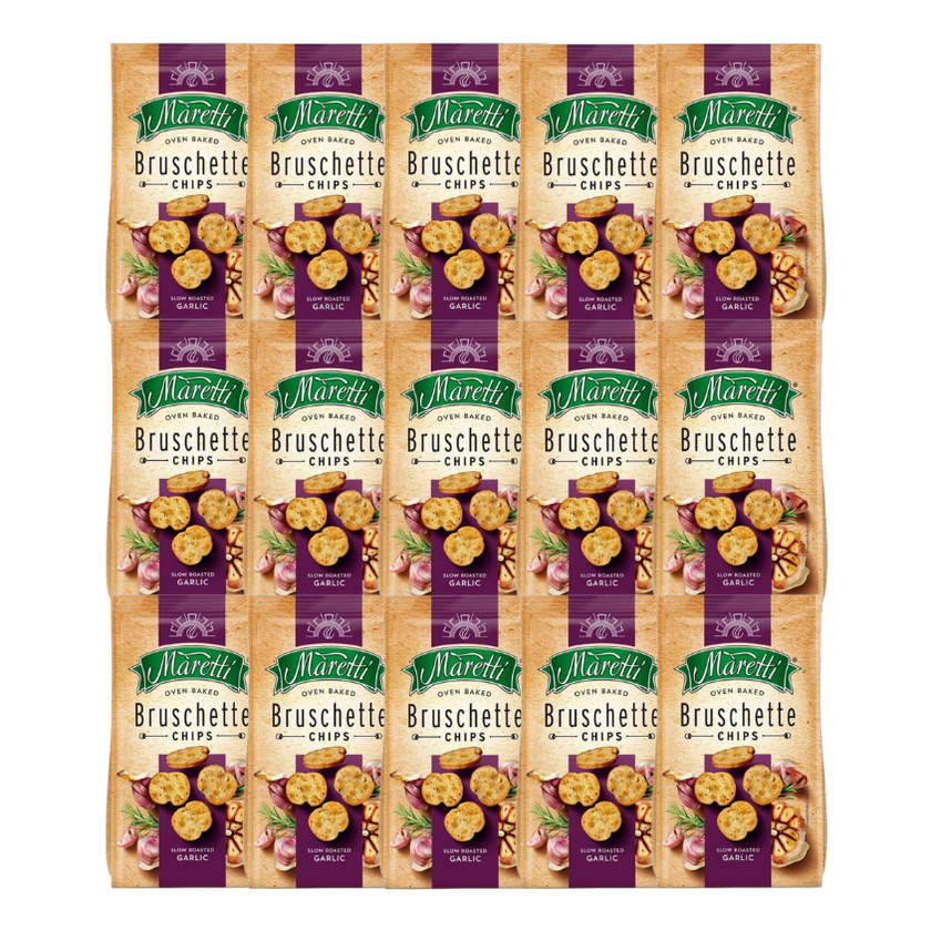 Maretti Roasted Garlic Bruschette Chips 70g x 15 | Oven-Baked Italian ...