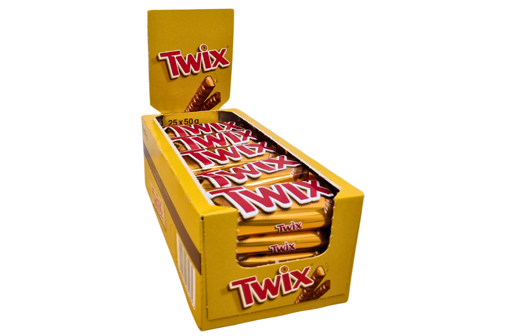Twix Chocolate Bars 25 x 50g | Multipack Caramel Biscuit Bars — Buysnacksuk